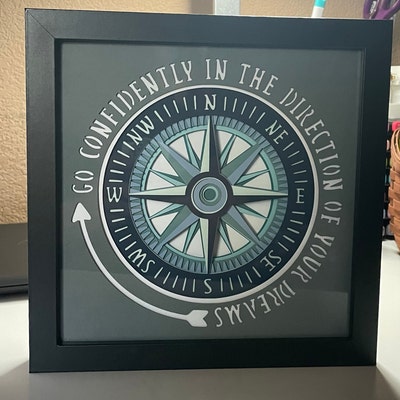 3D COMPASS GRADUATION Shadow Box Svg for Cricut for Silhouette - Etsy