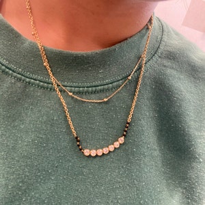 14K Gold Bead Chain Necklace, Mini Balls Necklace, Multi Balls Chain ...