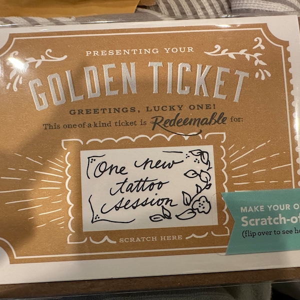 Scratch-off Golden Ticket Greeting Card // Write Your Own Message ...