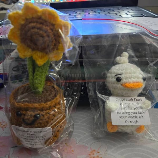 Adorable Handmade Crochet Duck,positive Duck,good Luck Duck,crochet ...