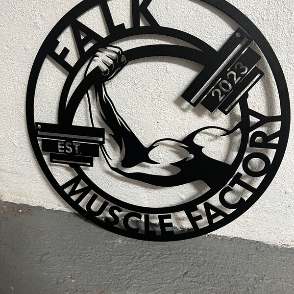 Personalized Muscle Factory Sign, Custom Metal Gym Decoration, Home Gym ...