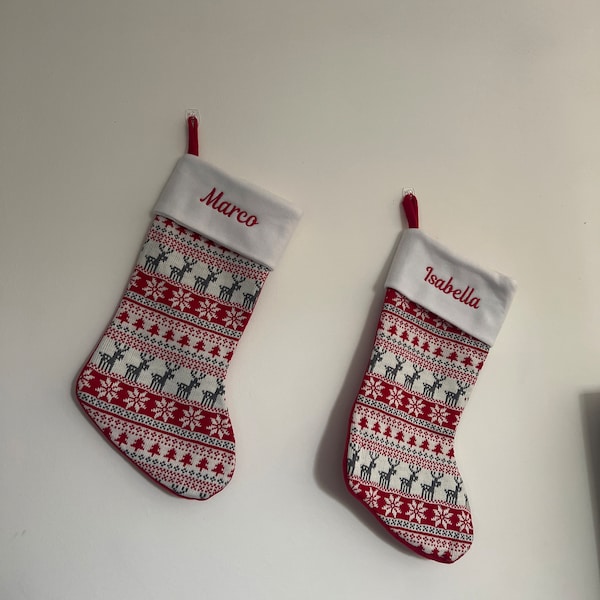 Personalised Christmas Stocking - Pattern Mixed - Embroidered Name - Etsy