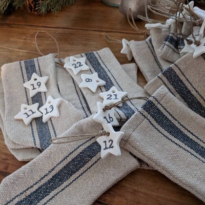 DIY Handmade Christmas Advent Calendar Clay Stamped Numbers - Etsy