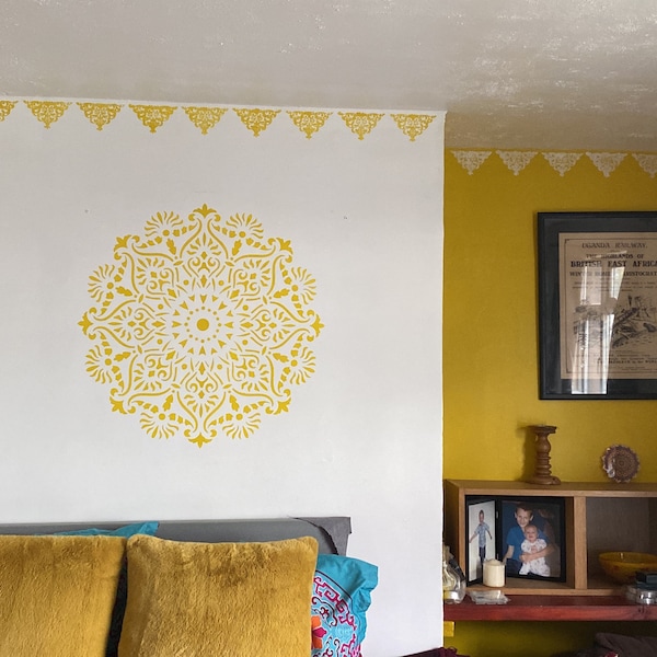 Chinese Japanese Blossom Cherry Chapel Mountain Stencil for Painting ...