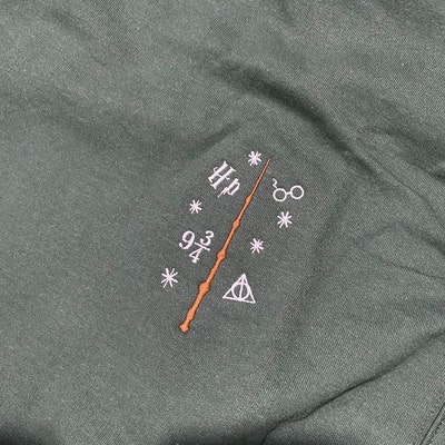 HP Wizard Embroidered Crewneck Sweatshirt HP Embroidery - Etsy