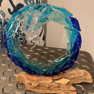 Fused Glass Windswept Tree Picture Tree Art | Etsy