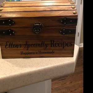 Family Recipe Box, Customized Recipe Box, Farmhouse Kitchen Decor ...