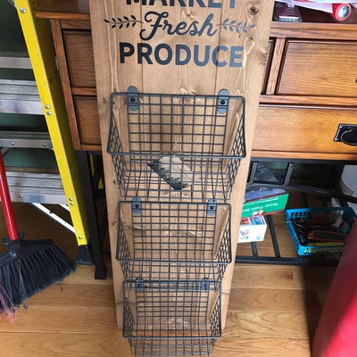 Fresh Produce Storage Wall Hang, Wooden Decor - Etsy