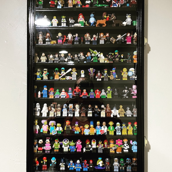 120 Minifigures Display Case Cabinet Miniatures Figurines Small Action ...