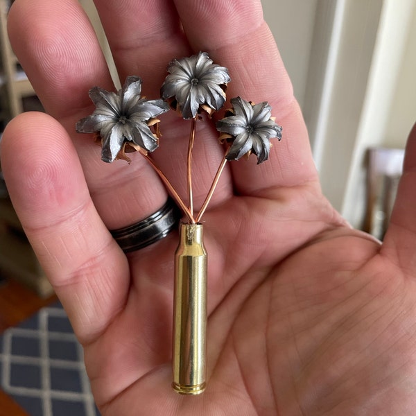 Bullet Boutonniere -ammunition Casing Pin - Bouquet Brooch -rustic ...