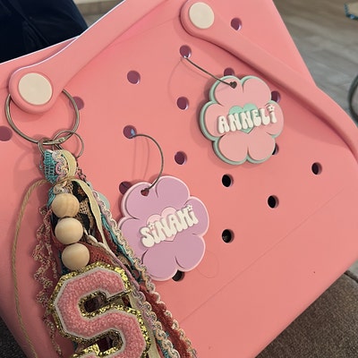 Daisy Custom Bag Tag Bogg Bag Tag Charm Acrylic Keychain Groovy Letter ...