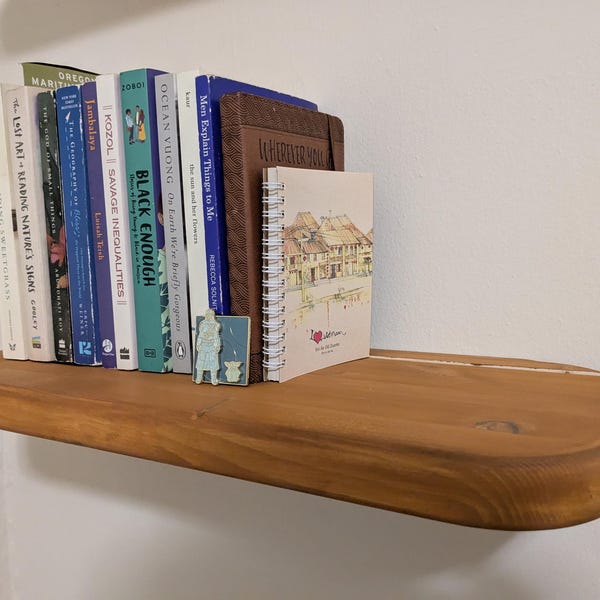 Wooden Wall Shelf, Sturdy Mounted Bookshelf, Custom Picture Ledge Shelf ...