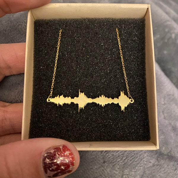Custom Sound Wave Necklace , Personalized Silver Soundwave Necklace ...