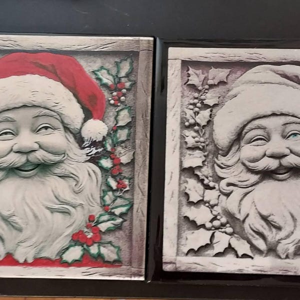 Santa - Laser Engraving File 3D Illusion PNG and Lightburn File Ready ...