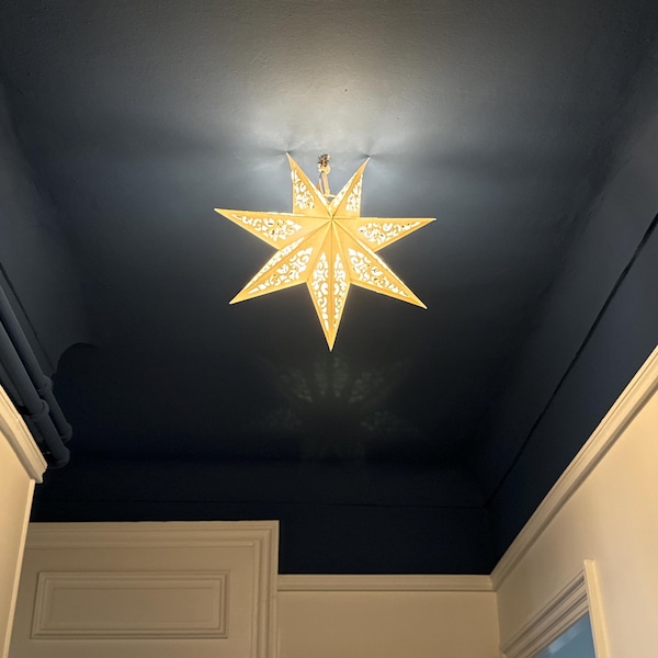 Sliver Edge Hanging Star Lights , 23" Paper Star Lamps , Wedding &party ...