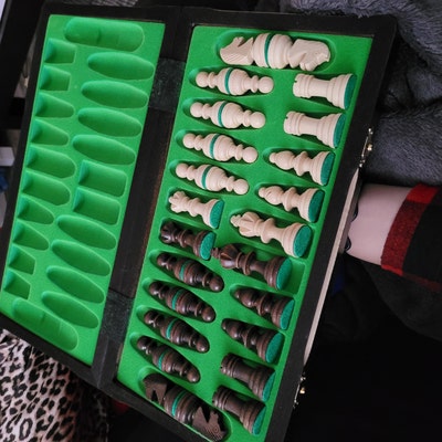 Personalized Wooden Chess Pieces & Storage Box Staunton - Etsy