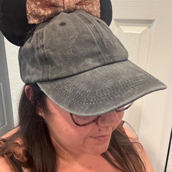 Mouse Ear Ponytail Dad Hat - Etsy