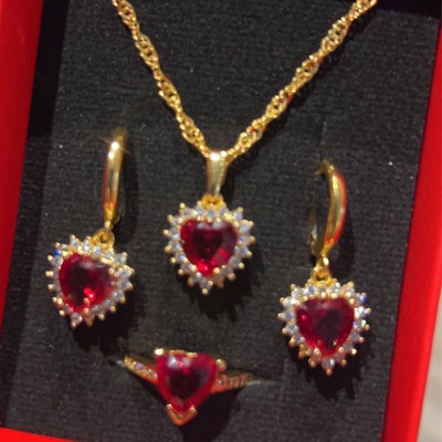 Lana Del Rey Different Color Necklace, Diamond Heart Set, Royal Heart ...