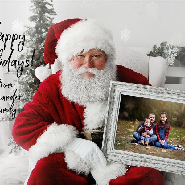 Santa Template for Photoshop and Canva - Holding Landscape Frame - Etsy
