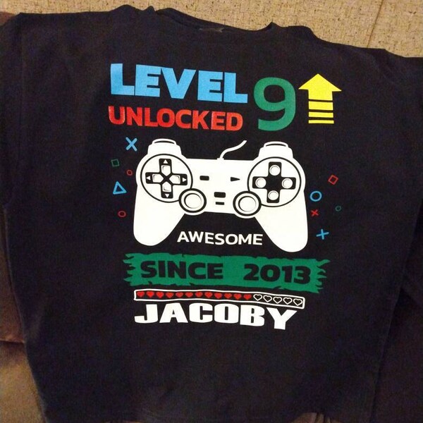 Birthday Boy Gamer Level 9 Svg, Level 9 Unlocked Svg, 9 Years Old, 9th ...