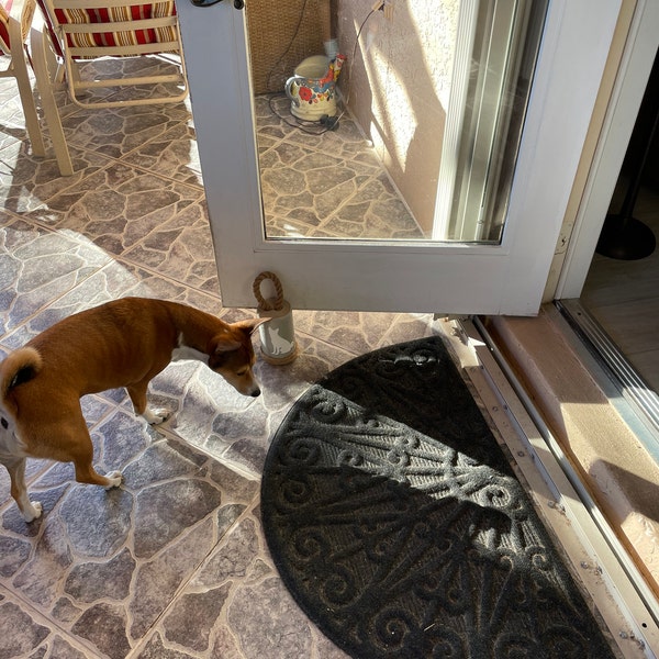 Cement Doorstop, White Stripe Door Stopper, Modern Doorstop, Heavy ...