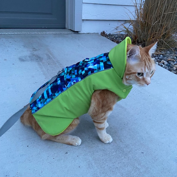 Stylish CAT Rain JACKET, Waterproof Cat Coat, Yellow Vintage Fisherman ...