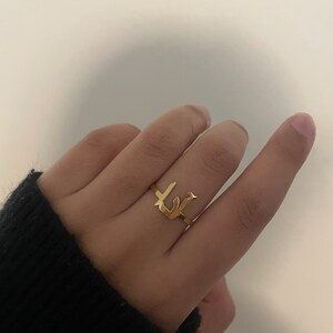 Gold Arabic Name Ring, Arabic Letter Ring, Personalized Ring, Islamic ...