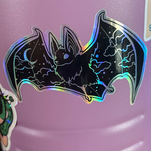 Holographic Bat Sticker - Etsy