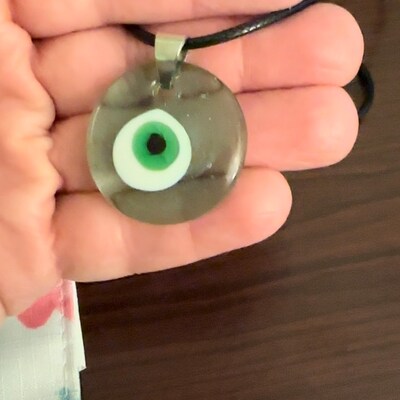 Clear Green Evil Eye Pendant/evil Eye Protection/green Nazar Necklace ...