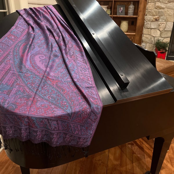 Purple Pashmina Scarf Shawl Festival Scarf Paisley Pashmina Hippie ...