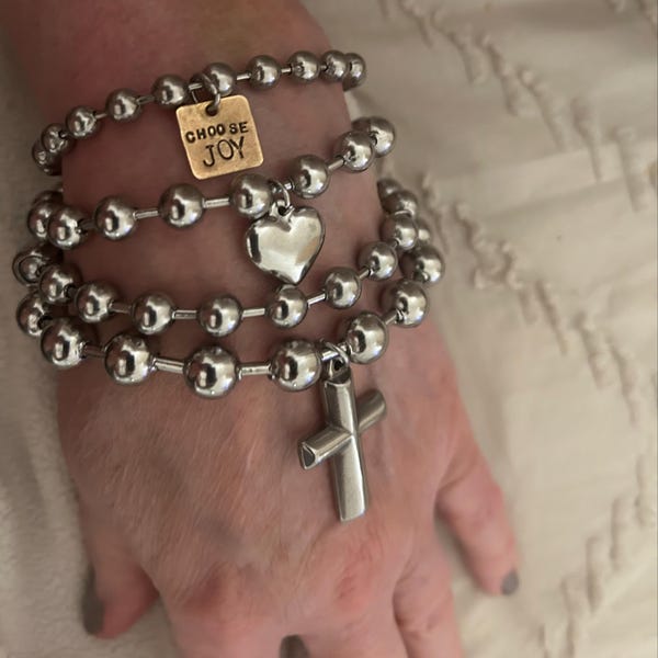 New Hand Stamped Brass Rectangle Tag - Stainless Steel Chunky Chain ...