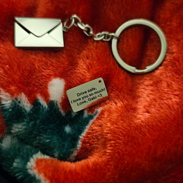 Custom Engraving Keychain, Personalized Mail Envelope Keychain, Love ...