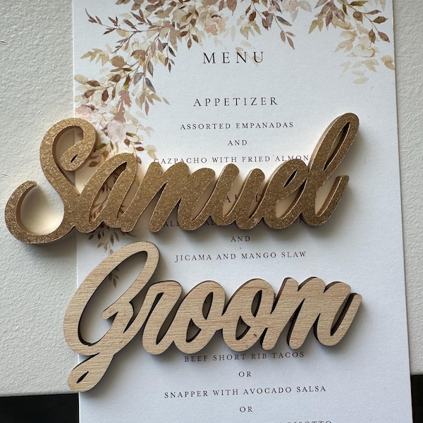Wedding Place Cards Table Decor Laser Cut Names Personalized Place ...