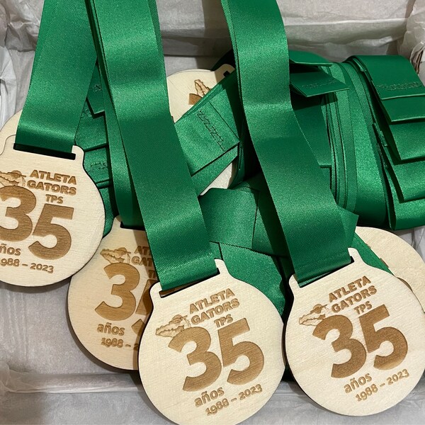 10+ Bulk Packs Custom 3D Logo Eco Bio Wooden Medals, Personalised ...