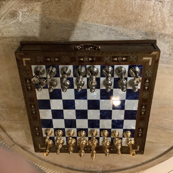 14 Wooden Marble Patterned Chess Set Birthday Gift for Daughter, Son ...