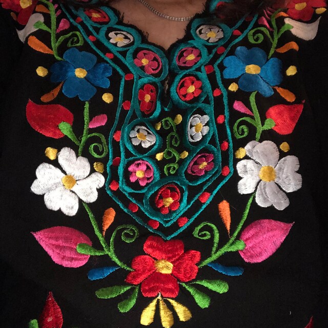 Mexican Floral Embroidered Blouse. Size S - 3X. Colorful Mexican Floral Embroidered Blouse. Size S - 3X. Colorful