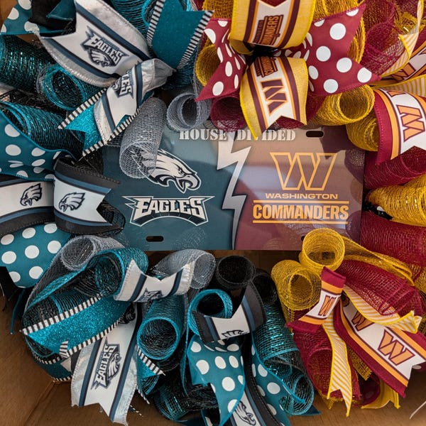 Pro or College House Divided Wreath, Team Wreath, Sports Team Wreath ...
