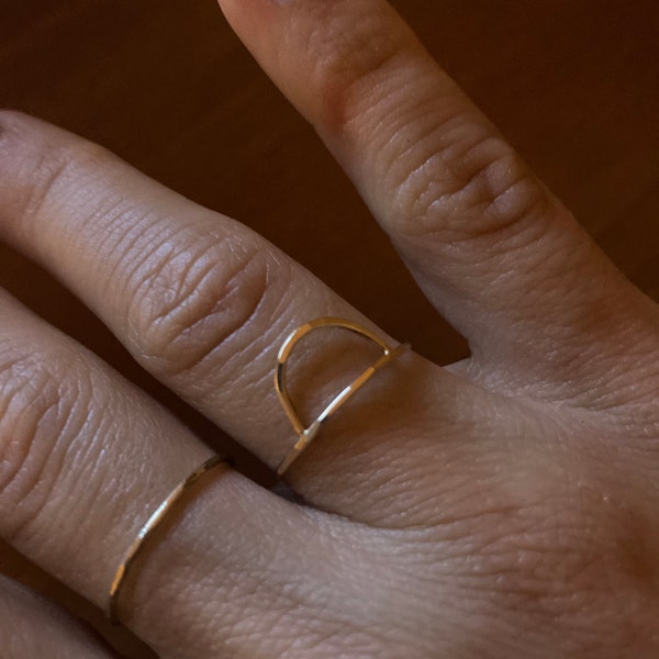 Arc Ring | Half Circle Ring | Gold Filled Ring | Dainty Ring | Stacking ...