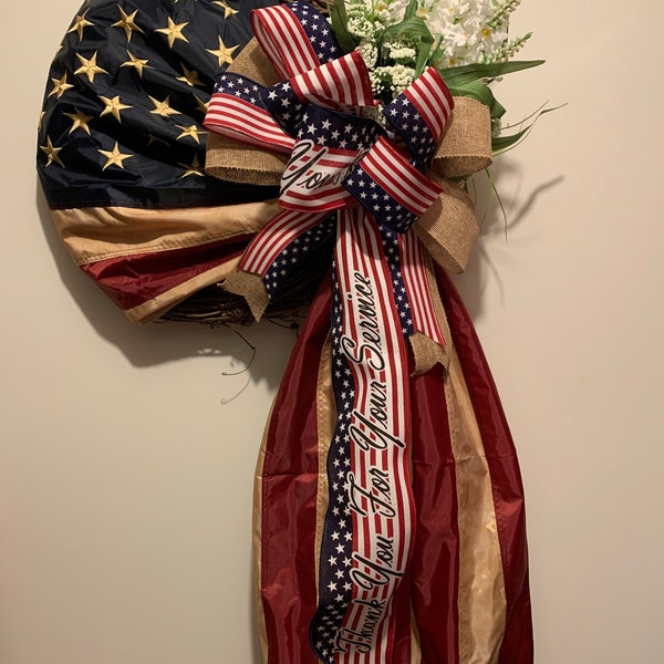 Memorial Day Wreath, Red White Blue Wreath, Patriotic Wreath, American ...