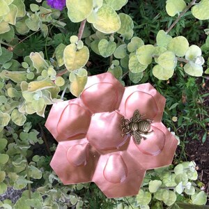Copper bee bath garden art help garden pollinators | Etsy