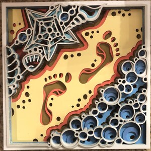 Footprints in the Sand 3D Svg Mandala Files, Multilayer Panel for Laser ...