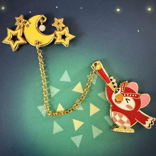 Animal Crossing Enamel Pin - Celeste Stargazer - Etsy