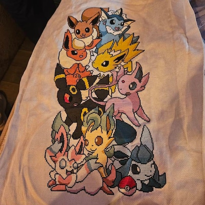 Eeveelutions Cross Stitch Pattern, Counted Stitch, Eevee, Vaporeon ...