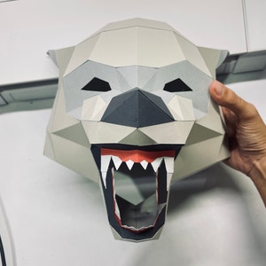 Masks of the Lion and Lioness, Low Poly, Paper Craft Mask, Pdf Template ...