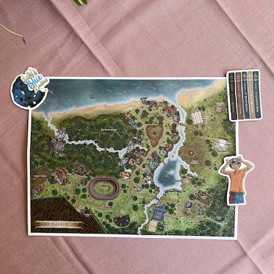 Camp Half-blood Map DIGITAL DOWNLOAD Percy Jackson Camp Map PJO Poster ...