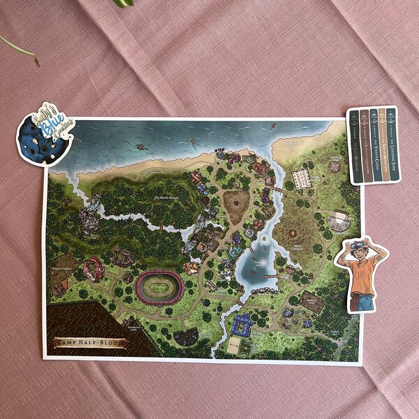 Camp Half-blood Map DIGITAL DOWNLOAD || Percy Jackson Camp Map || PJO ...