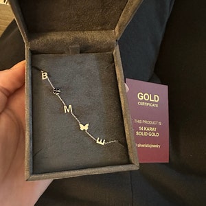 14K Solid GOLD Sideways Initial Necklace, Perfect Gift for Her ...