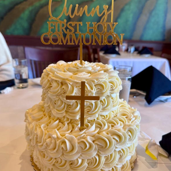 First Communion Cake Topper, Baptism Cake Topper, Personalized Baptism ...