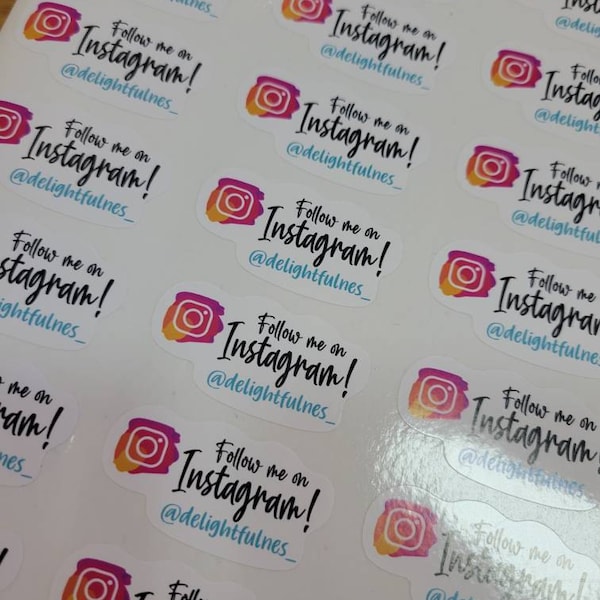Custom Instagram Handle Sticker | Follow Me on Instagram Label for ...