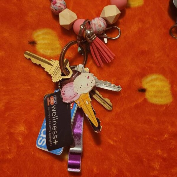 Beaded Pig Keychain Bracelet - Etsy